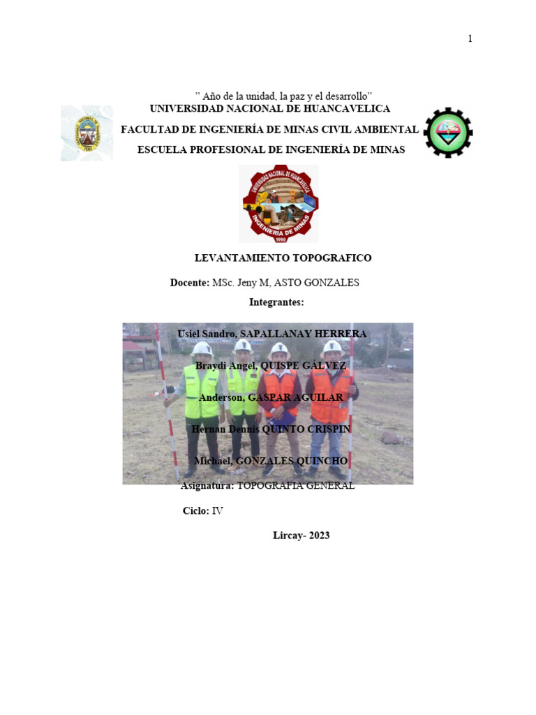 Levantamiento Topo 1 | PDF