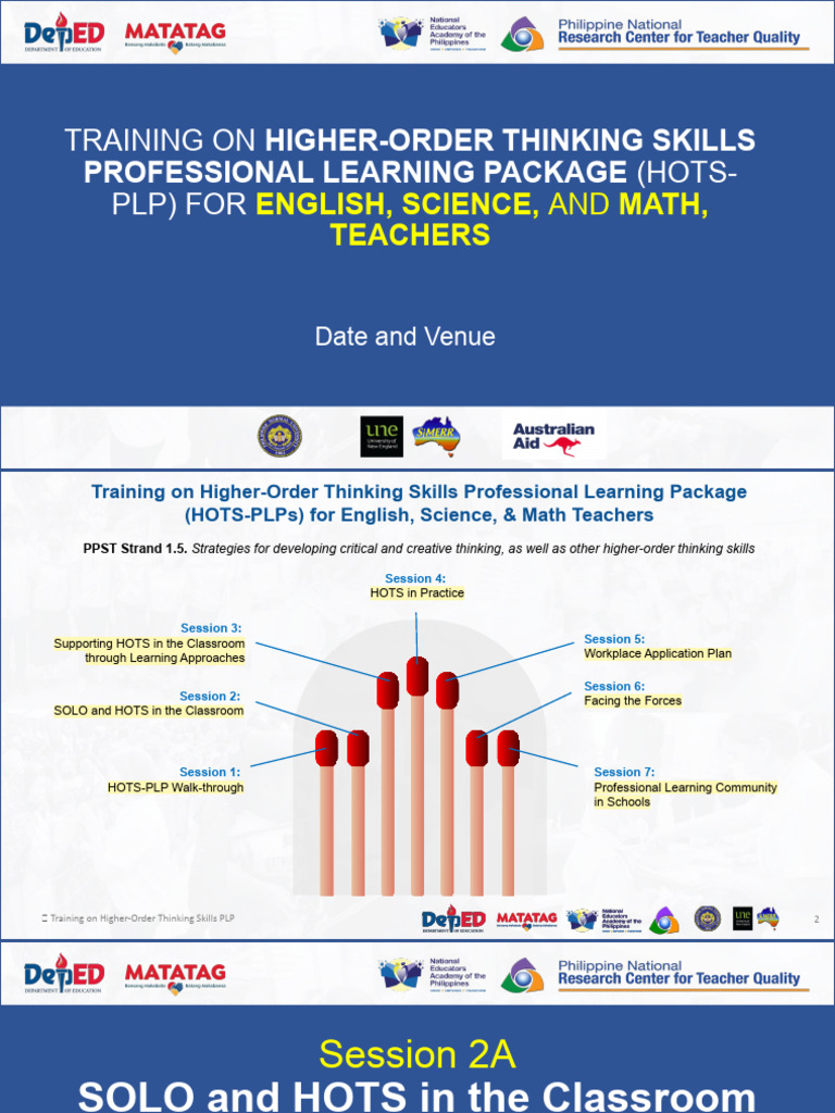 S2A - SD - SOLO and HOTS in The Classroom | PDF