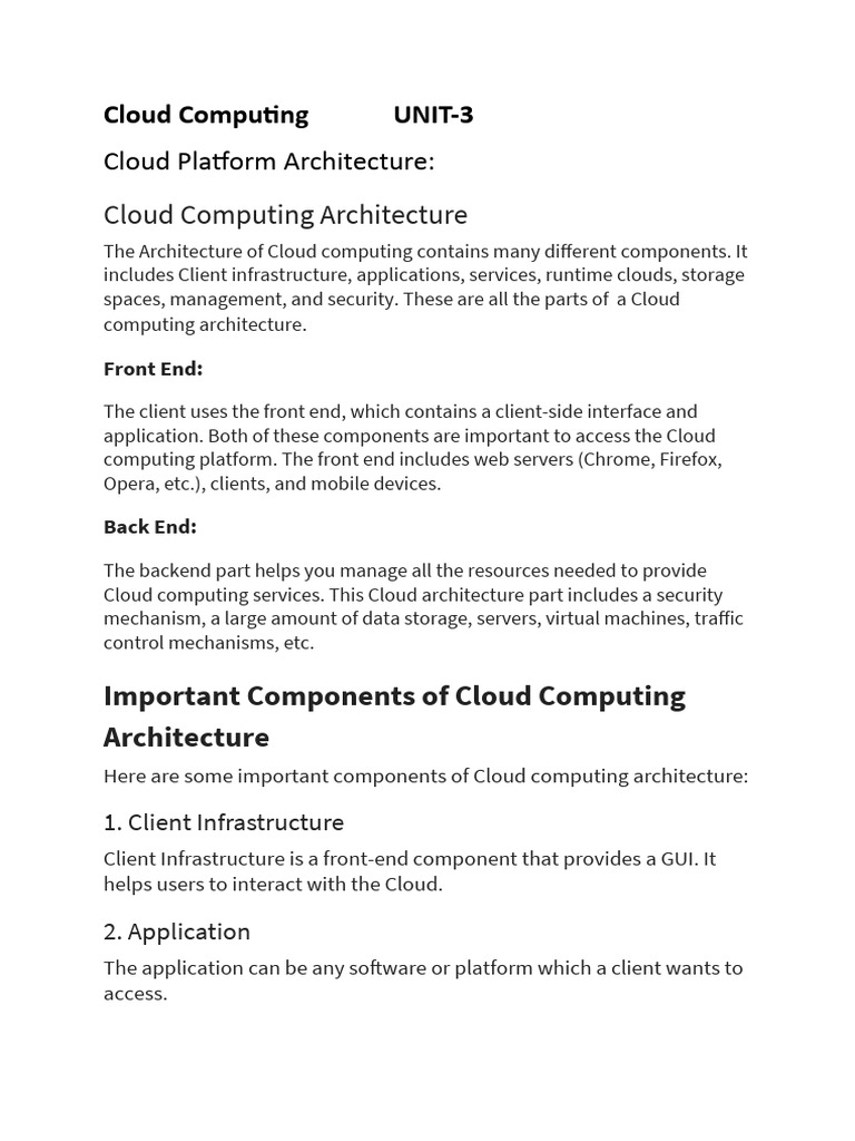 Cloud - Computing UNIT-3 Material . | PDF | Cloud Computing | Software ...