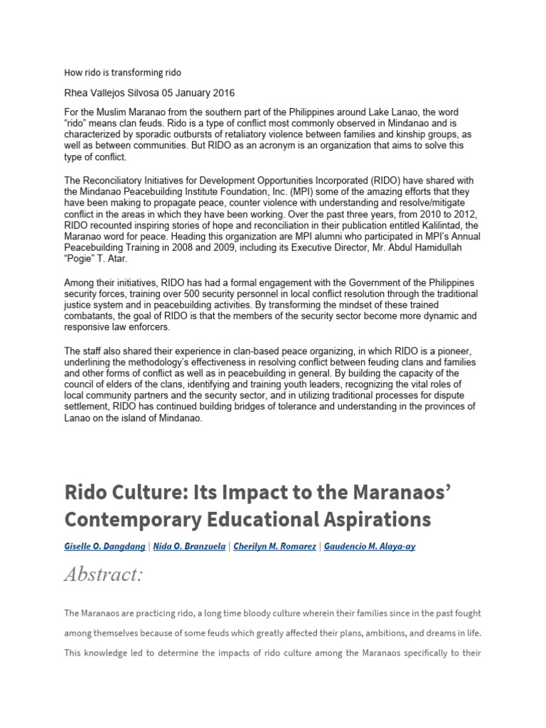 How rido is transforming rido | PDF