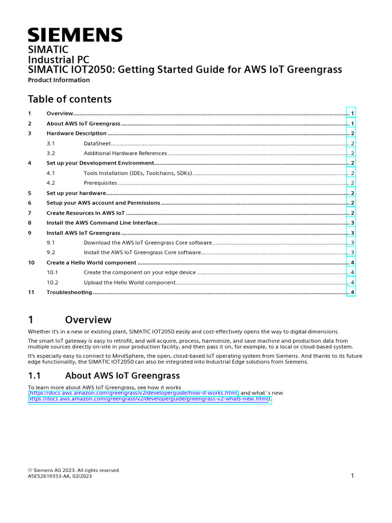 Iot2050 Aws Iot Greengras Getting Started EnUS en-US | PDF | Command Line Interface | Amazon Web ...