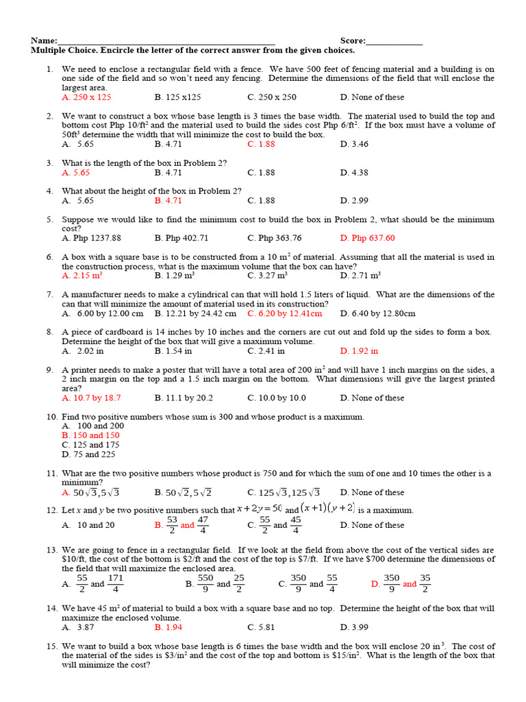 Aggie Optimization Problems Day 2 | PDF