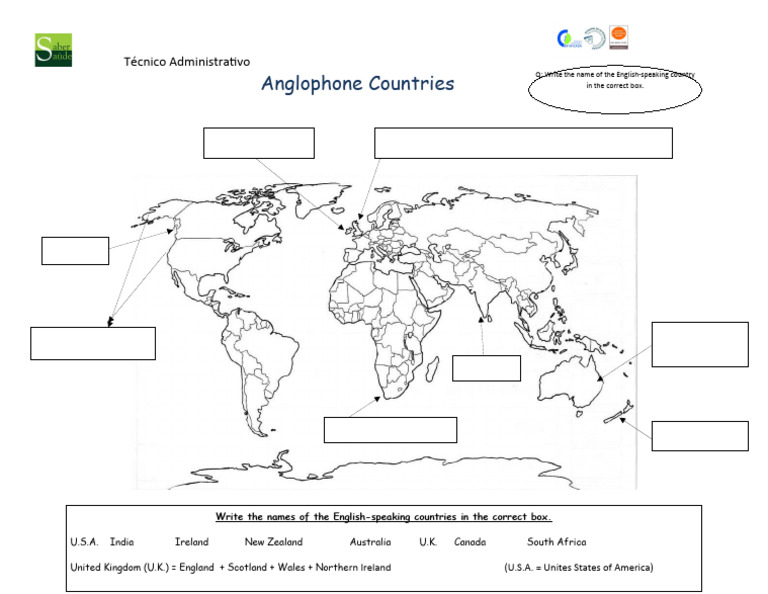 Anglophone-Countries Worksheet | PDF