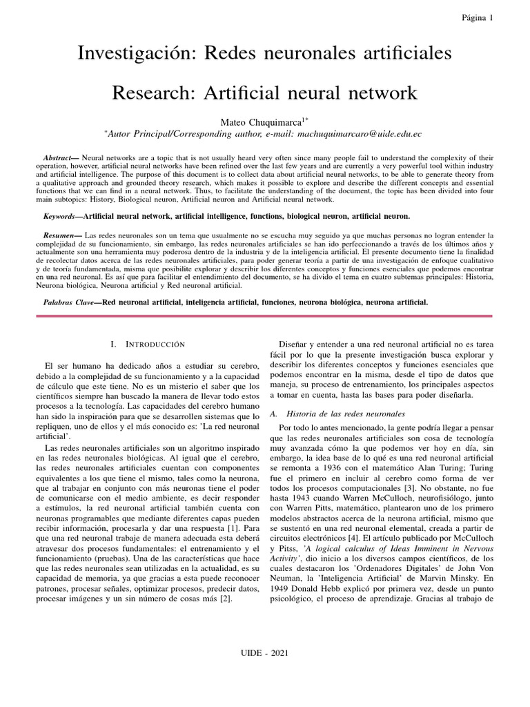Historia y Evolución de Redes Neuronales | PDF | Neurona | Red neuronal artificial