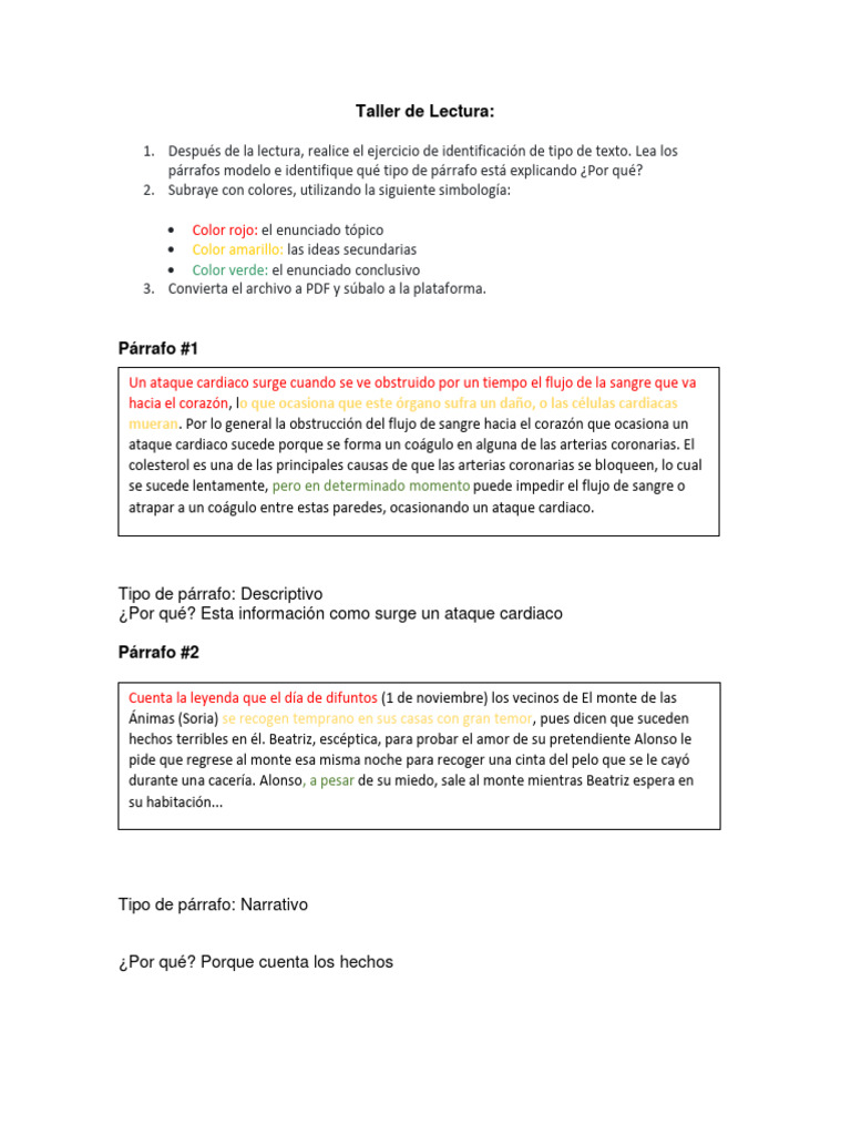 Identificar Tipos de Textos | Descargar gratis PDF | Infarto de ...