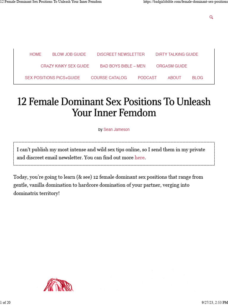 12 Female Dominant Sex Positions To Unleash Your Inner Femdom | PDF