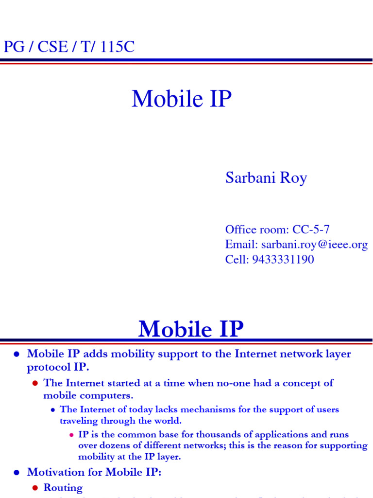 Lecture6 MobileIP | PDF