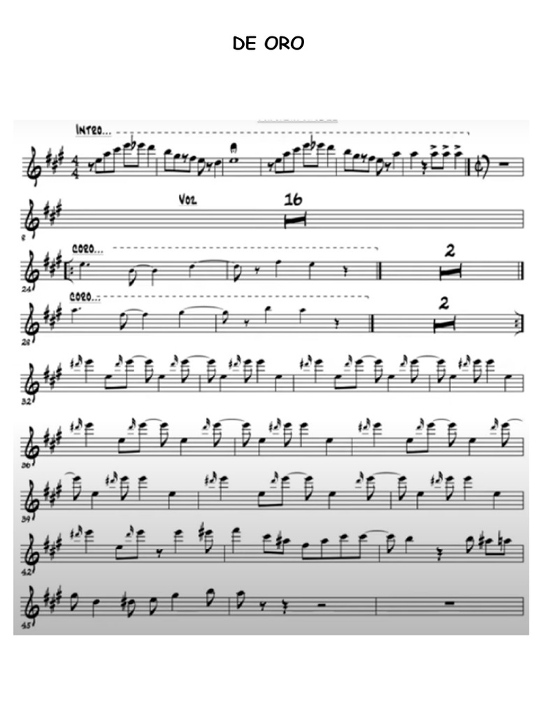 de Oro - Alto Sax | PDF