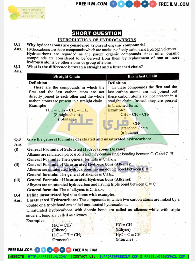 10th Chemistry Ch12 Extra Short Q | PDF