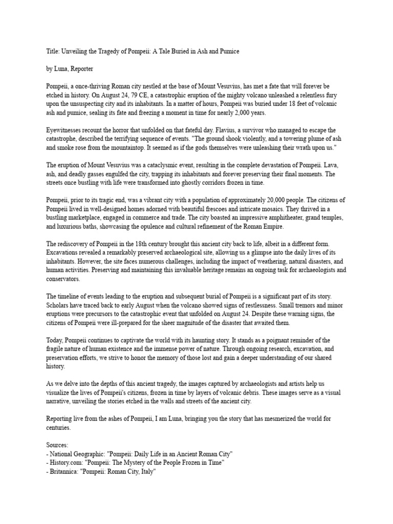 Pompeii: The Tragic Eruption Story | PDF | Pompeii | Volcano