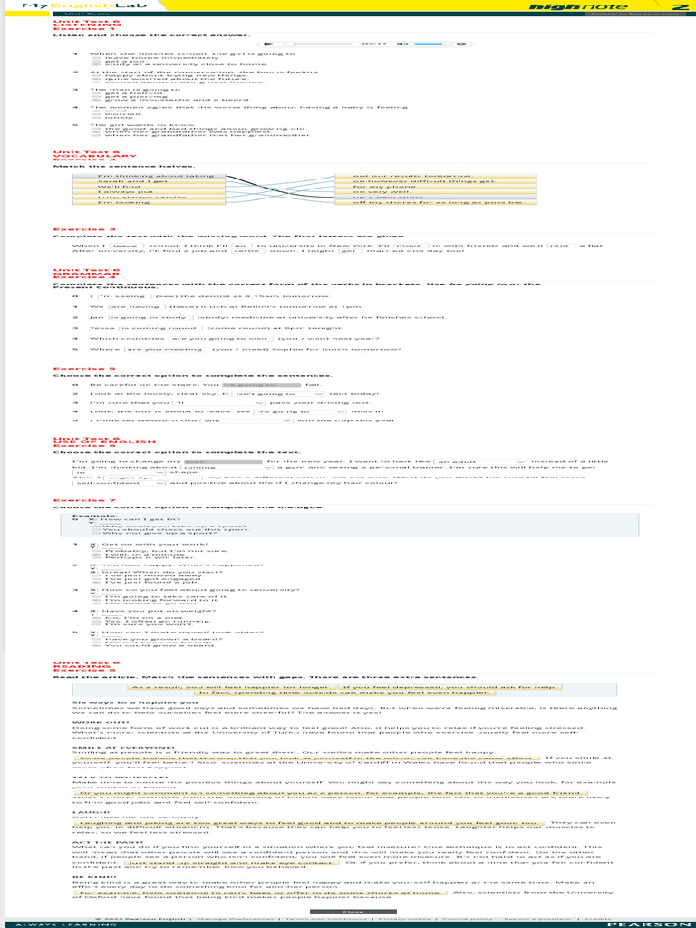 High Note 2 Unit Test Overview | PDF