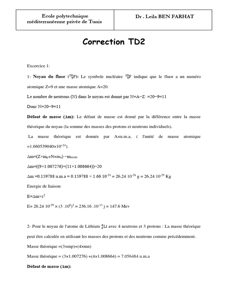 Correction TD 2 | PDF