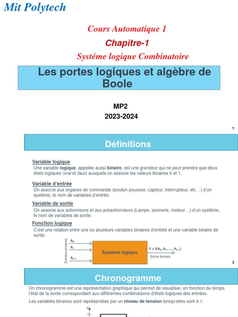 Cours Automatique 1.1 | PDF