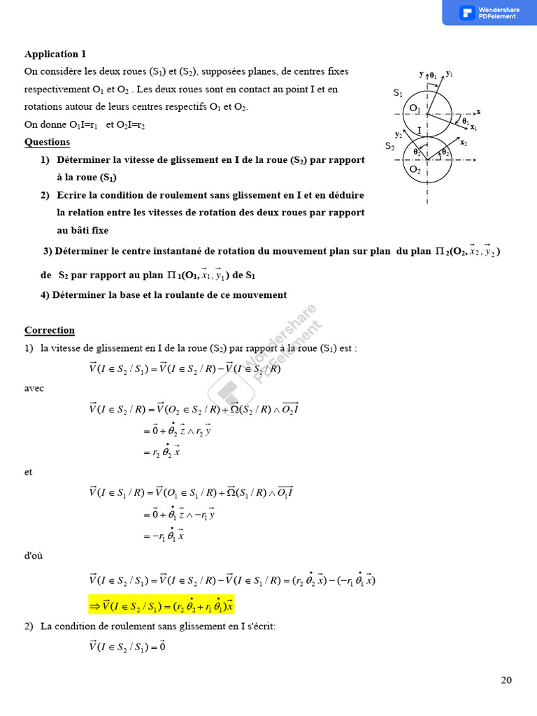 TD Cinematique Complement-Copier | PDF
