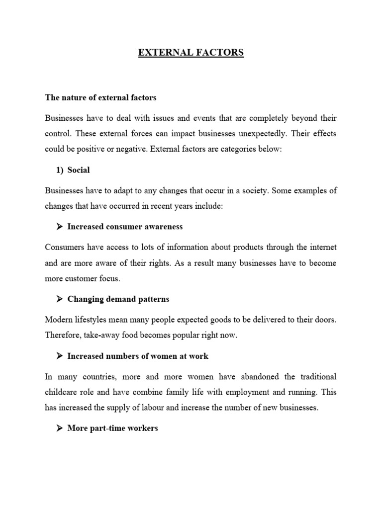 Impact of External Business Factors | PDF