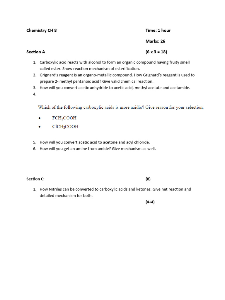 Chemistry CH 8: Organic Reactions Explained | PDF