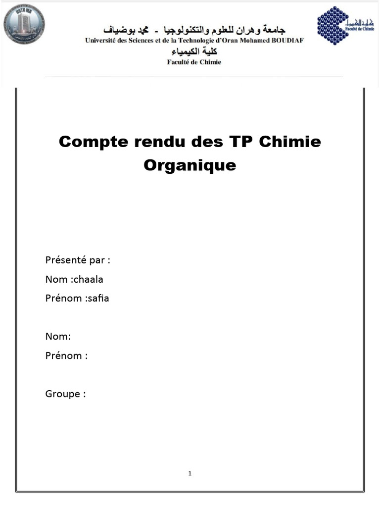 TP Chimie Organique | PDF