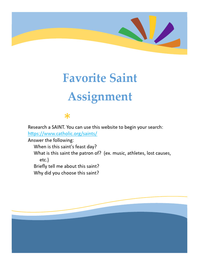 Piety - Saint Assignment | PDF | Religion & Spirituality