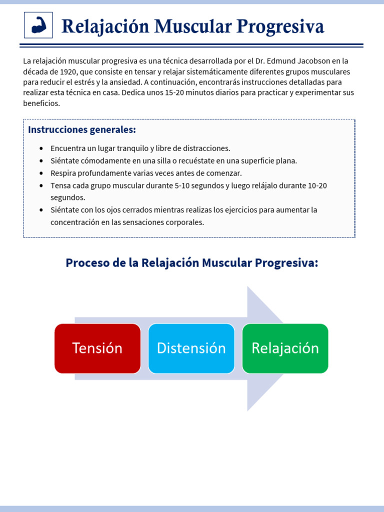 Relajación Muscular Progresiva | PDF