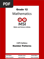 Number Patterns, Sequences and Series Grade 12 Notes - Mathematics ...