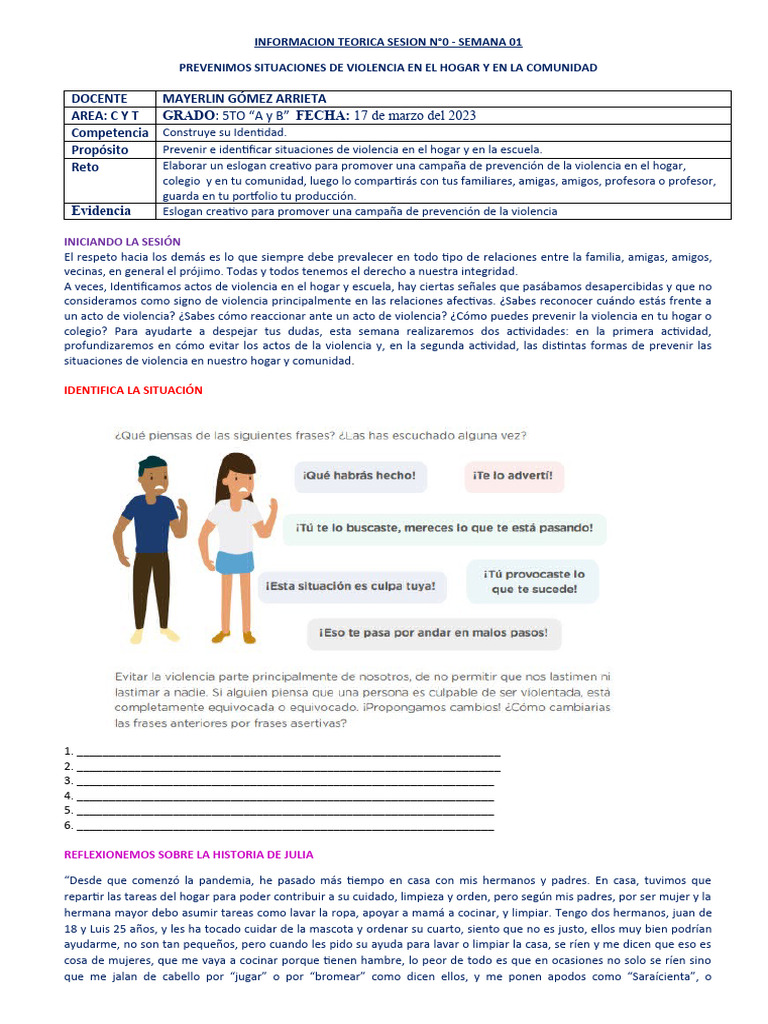 INFORMACION TEORICA SESION N°1 Maltrato | PDF