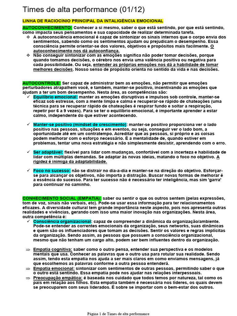 Times de alta performance | PDF