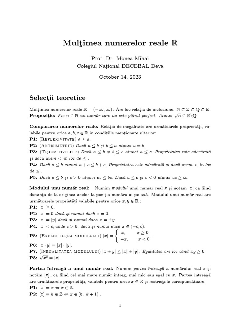 04 - Multimea R | PDF