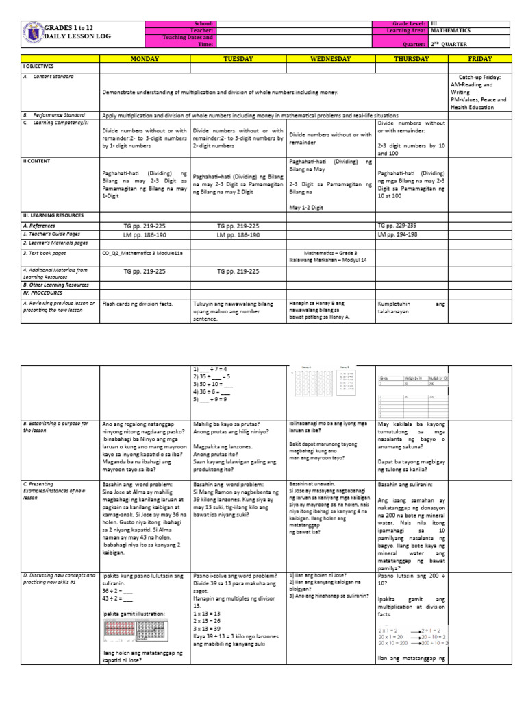 DLL mATH-3 Q2 W8-2024 | PDF