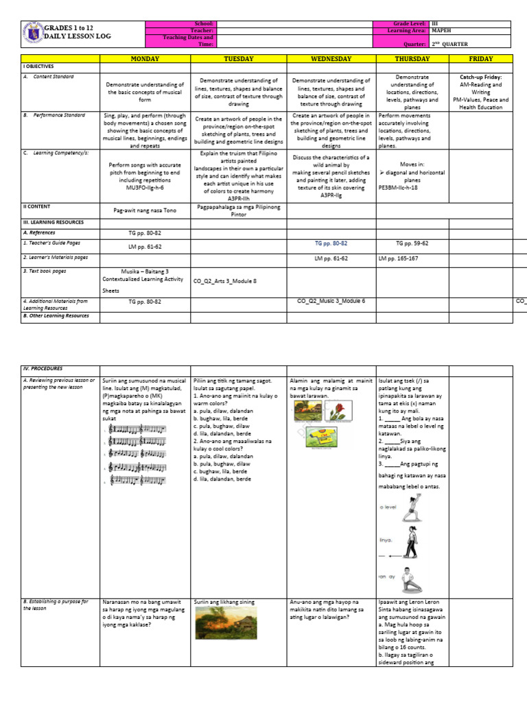 DLL Mapeh-3 Q2 W8-2024 | PDF