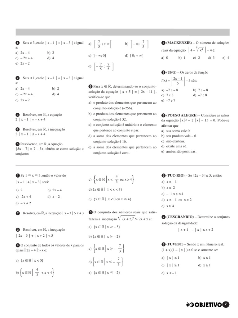 Exercícios Sobre Módulo | PDF