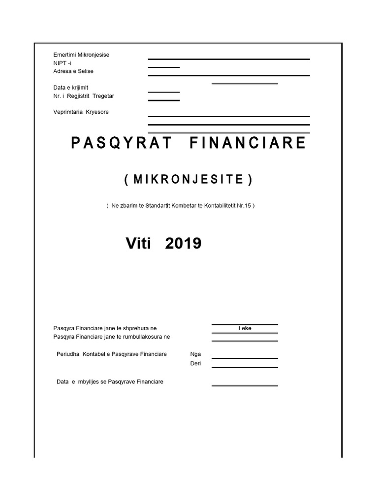 MODEL Bilanc Per Mikronjesite 5 Deri 8 Milion | PDF