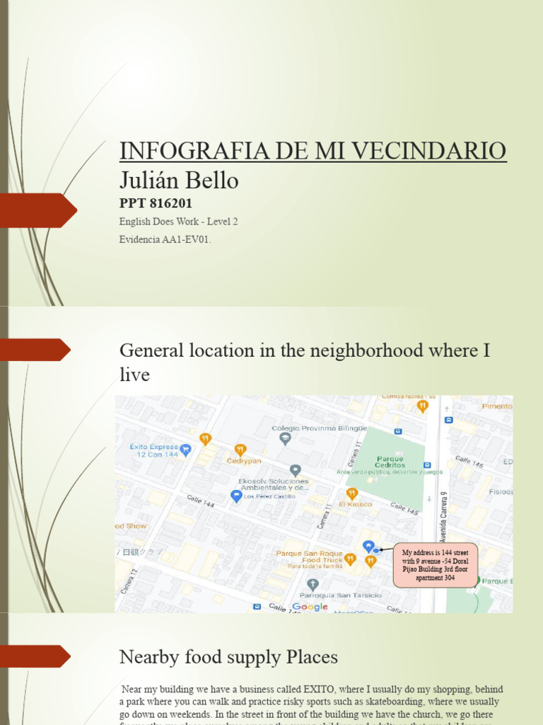 Infografia De Mi Vecindario Evidencia 1 Pdf