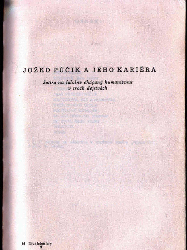 Jozko Púčik A Jeho Kariera | PDF