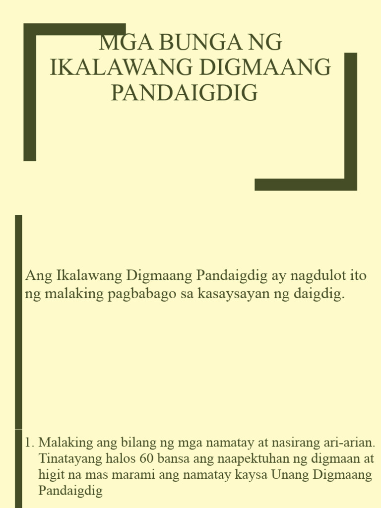 Bunga NG Ikalawang Digmaang Pandaigdig | PDF