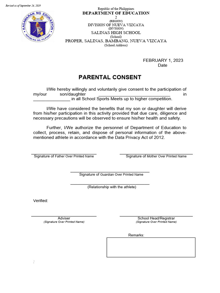 pARENTAL cONSENT | PDF