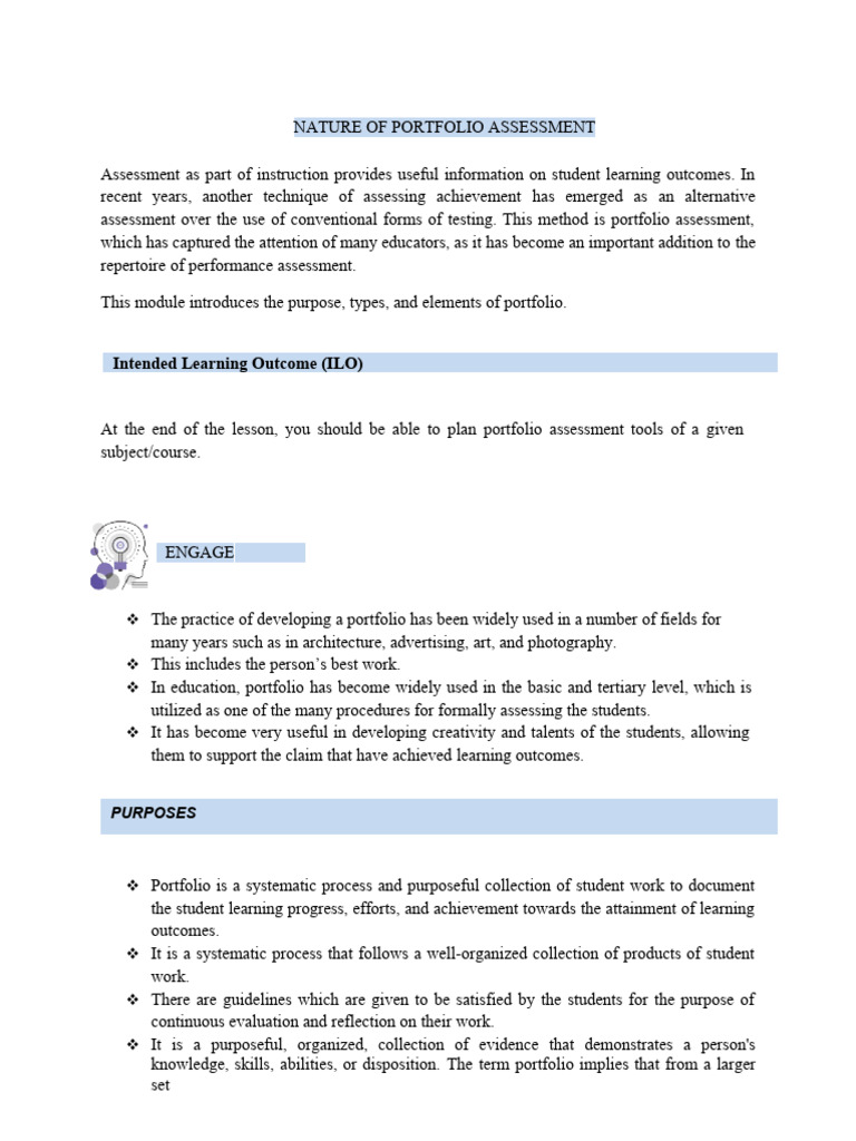 Nature-of-Portfolio-Assessment | PDF
