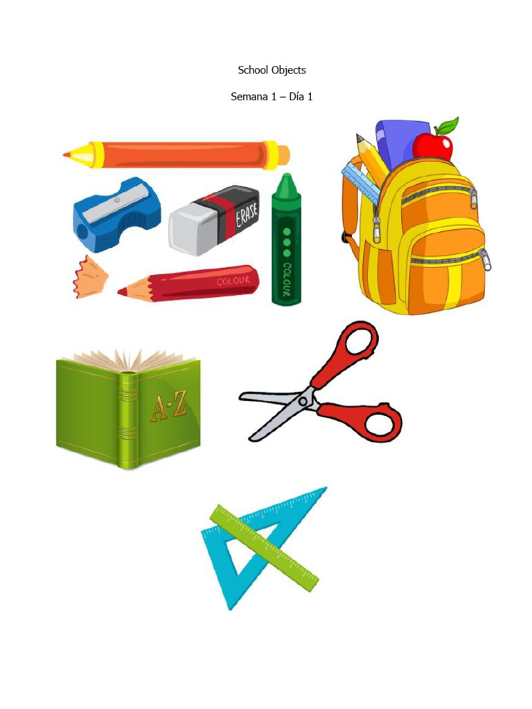 School Objects Activities for Kids | PDF | Language Arts & Discipline ...