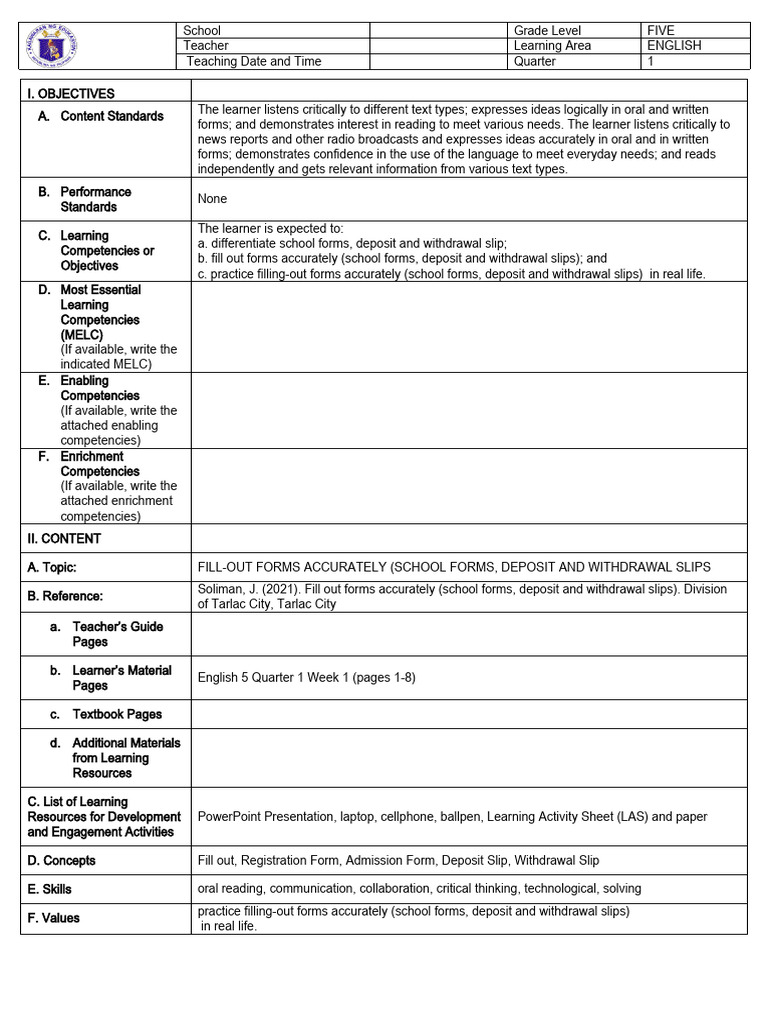 English 5 | PDF | Deposit Account | Learning
