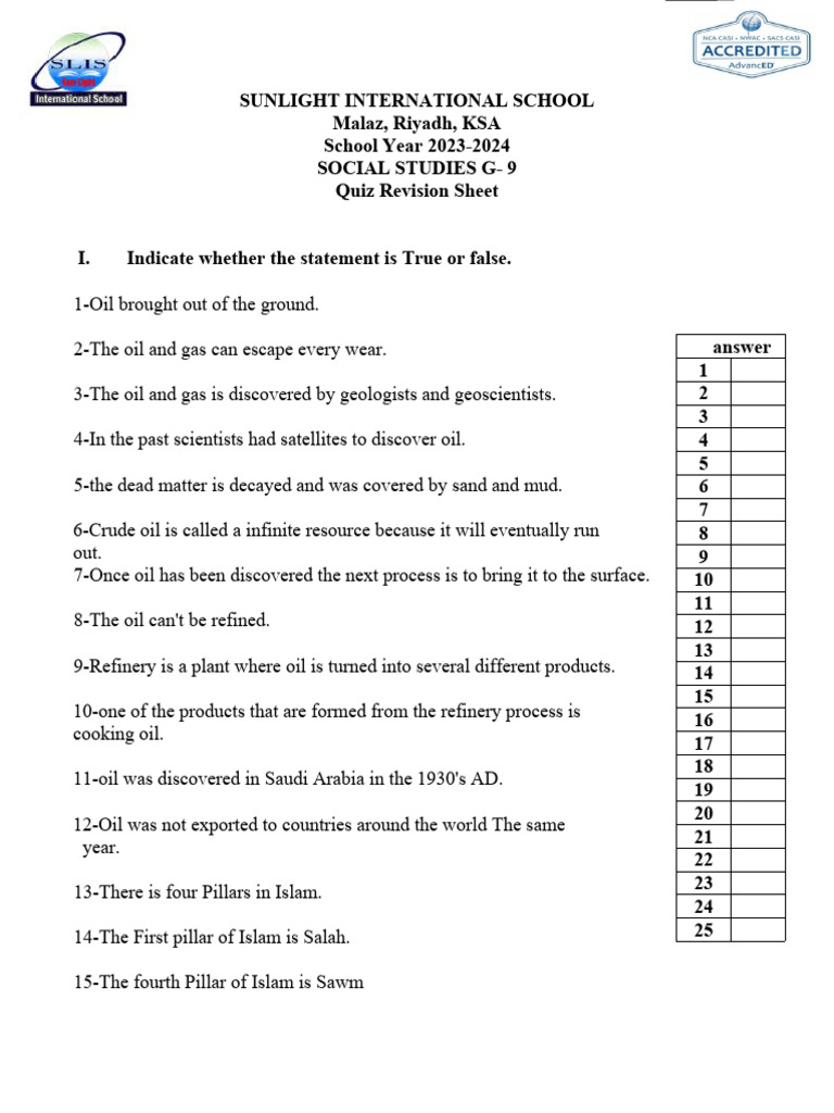 Social Final Revision g.9 | PDF