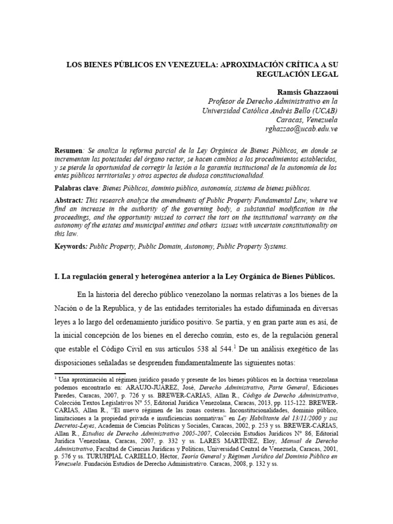 Los Bienes Publicos en Venezuela Aproxim | PDF | Multa (pena) | Venezuela