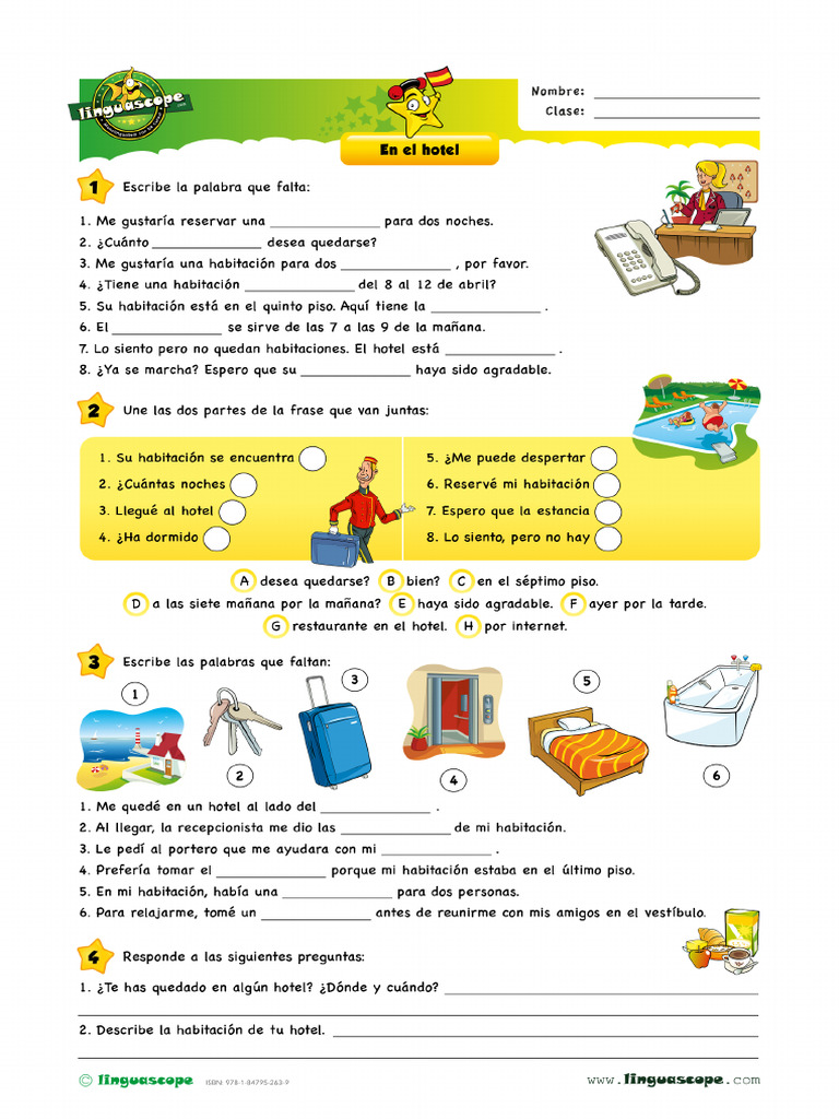En El Hotel Worksheet | PDF