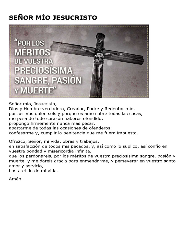 Señor Mío Jesucristo | PDF | Dios | Libre albedrío