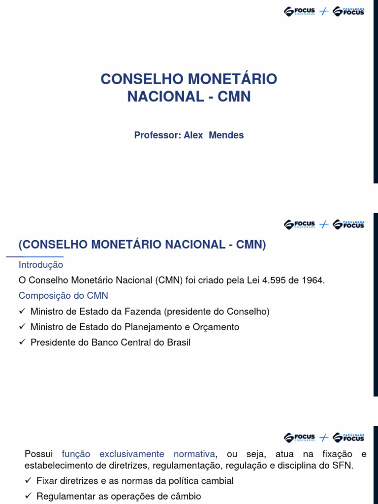 Conselho Monetário Nacional - CMN | PDF