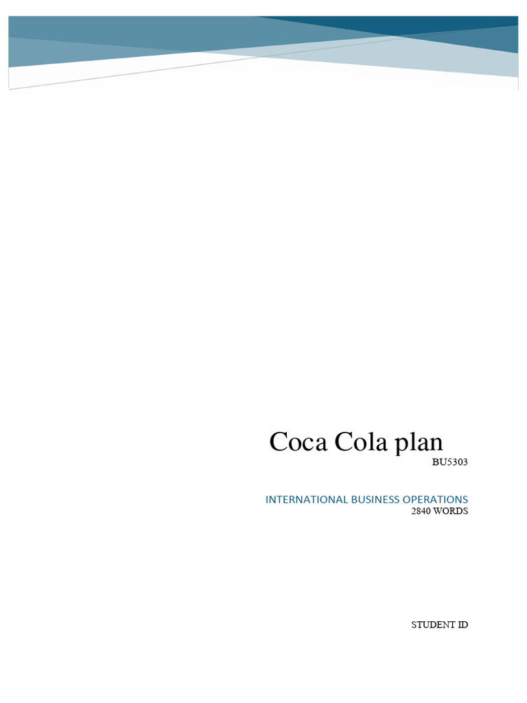 Coca Cola Plan | PDF
