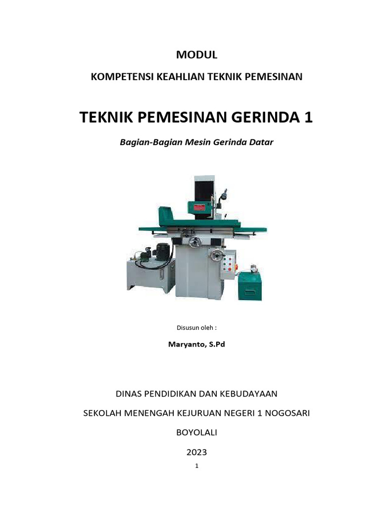 Modul Teknik Pemesinan Gerinda 1 | PDF