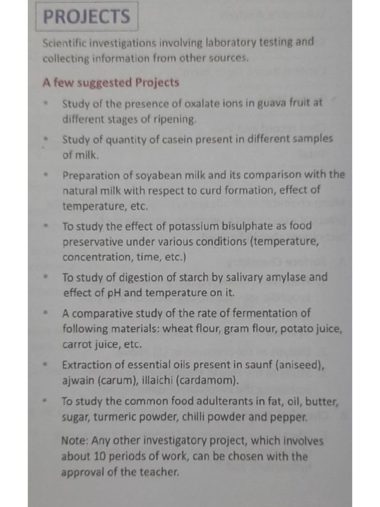 Class Xii Chemistry Projects | PDF