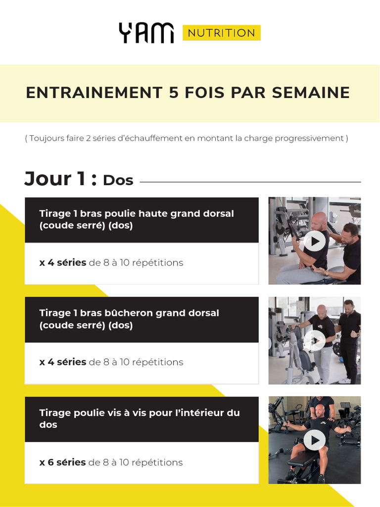 Programme Entrainements 5 Fois Par Semaine 1 | PDF | Livres de cuisine ...
