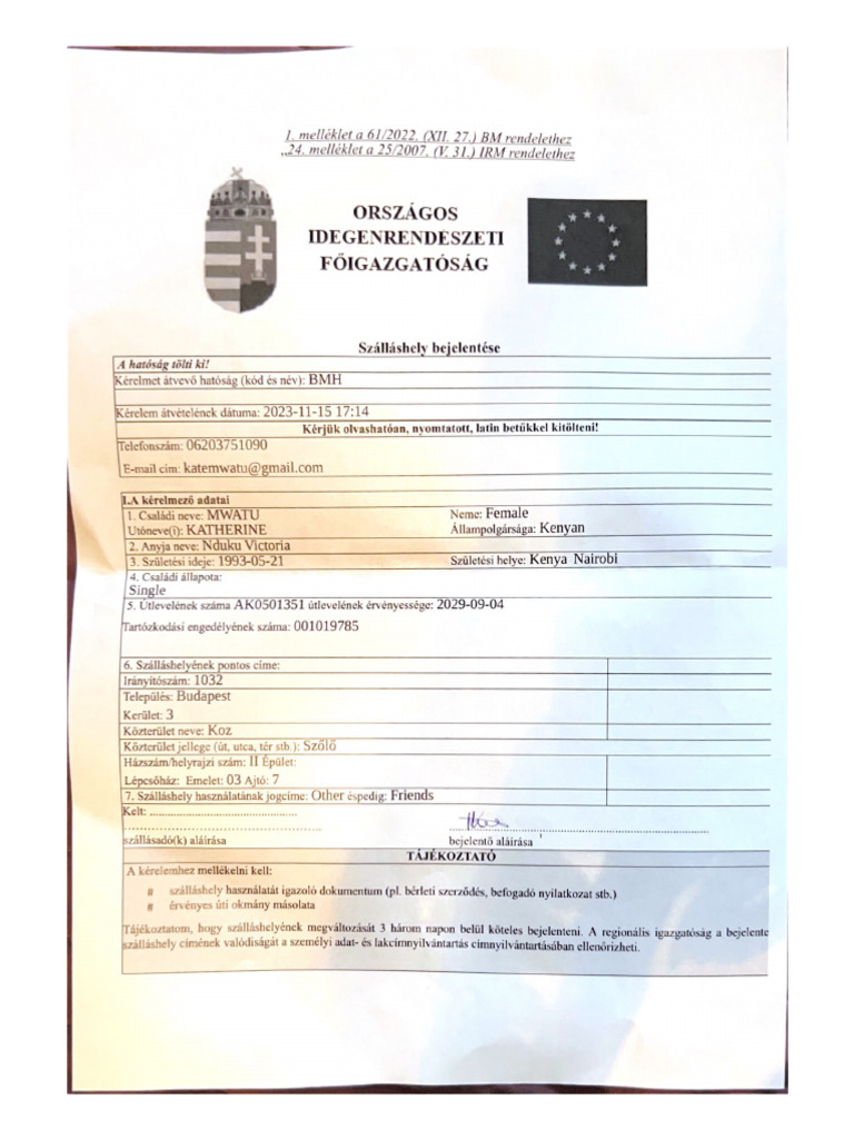 Accomodation Reporting Form | PDF