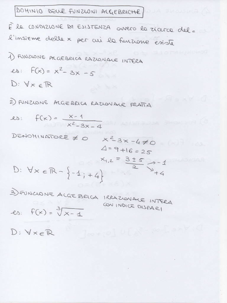 Dominio Delle Funzioni Algebriche | PDF Dominio Delle Funzioni Algebriche | PDF