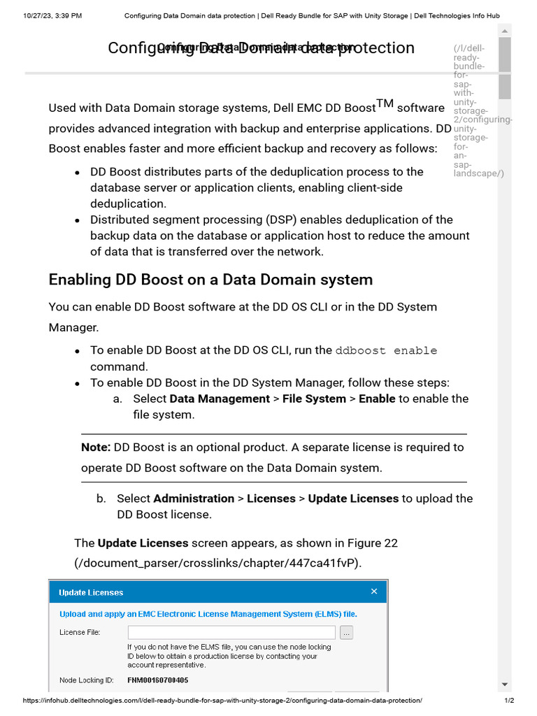 DDBEA Configuring Data Domain Data Protection - Dell Ready Bundle For SAP With Unity Storage ...